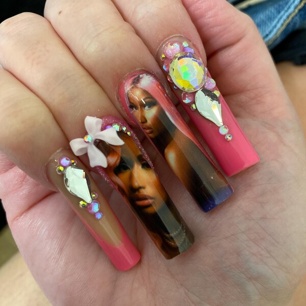 PAPER Chaser-colorful Money Nail Decals 40mm-fits 1XL-2XL Nail Tips - Etsy