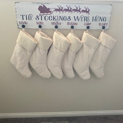 Christmas Stocking Holder Sign Personalized With Names the - Etsy