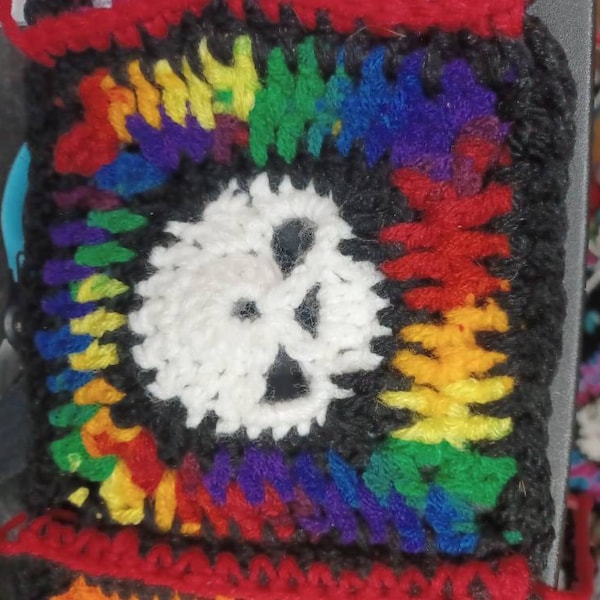 Skull Basic Granny Square Crochet Pattern-hexagon Squares-afghan Block ...