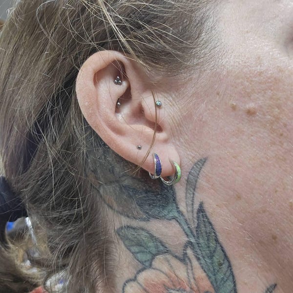 Tiny Flower Rook Hoop Earring • Flower Helix Hoop • Rook Earring ...