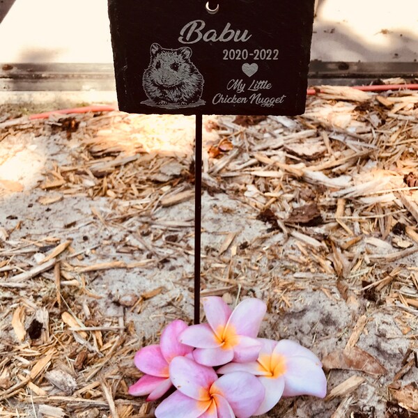 Personalized Hamster Memorial Slate Stone: Engraved Pet Grave Marker - Etsy