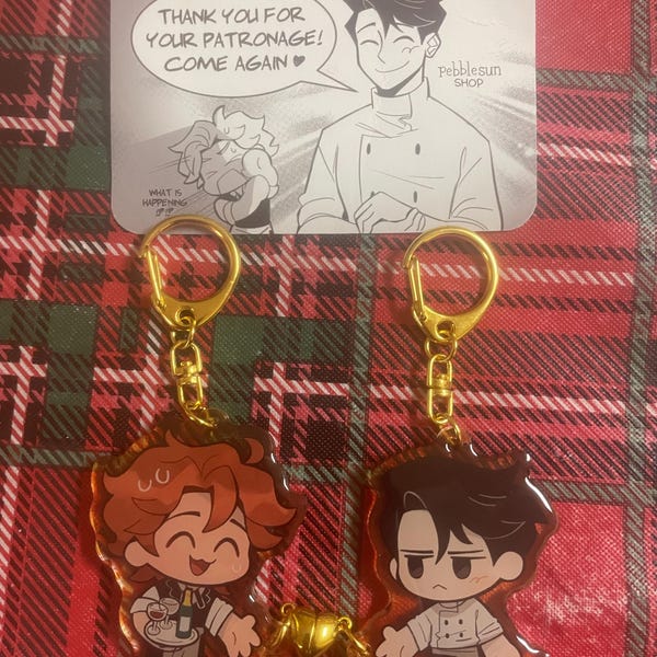 Rody and Vincent Heart Magnet Keychain Set | Dead Plate 6.5 Cm Double ...