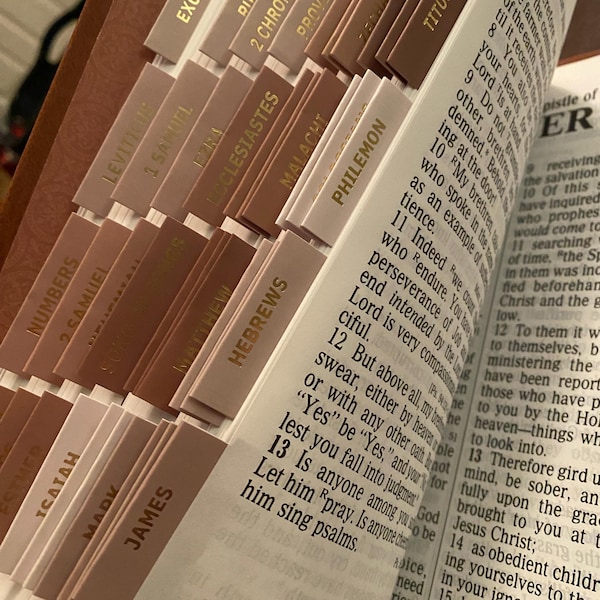 Bible Tabs for Women - Gold Foil Bible Tabs - Earth Tone Bible Stickers ...