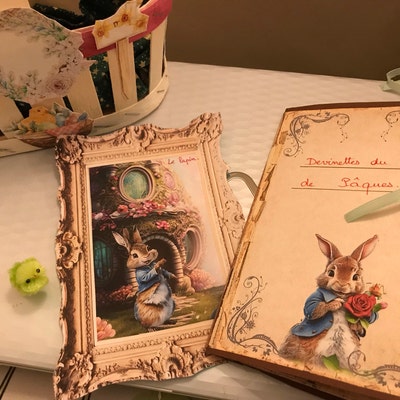 Blue and White Frames Individual Files Digital Collage Art, Journaling ...