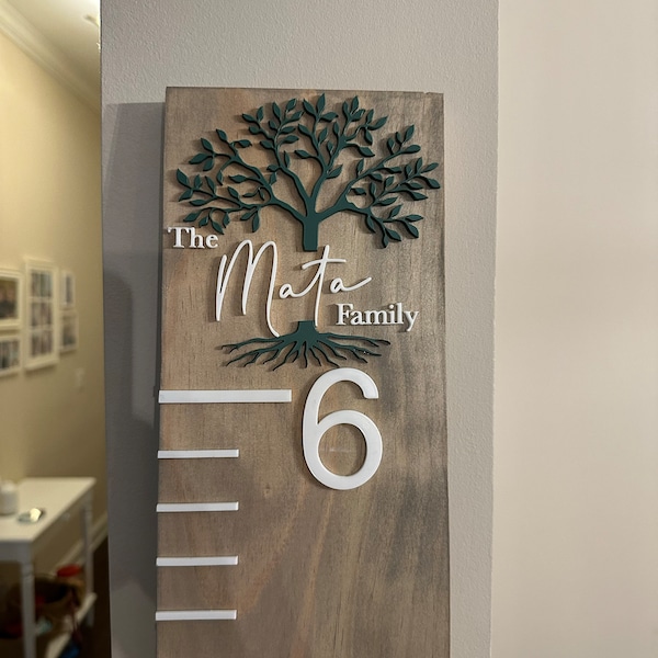Personalized Family & Kids Growth Chart | Large Ruler 3D | Nursery ...