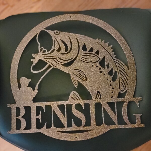 Fish Metal Name Sign, Bass Fishing Metal Monogram, Fishing Gifts for ...