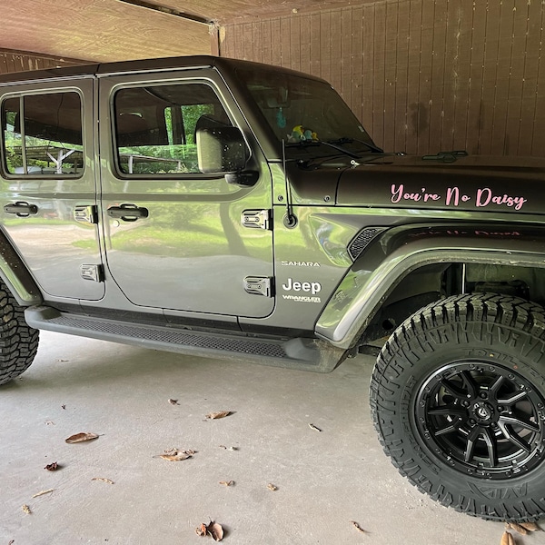 Custom Two-color Hood Vinyl Decals - 20"x3.5" Personalized Text (set of ...