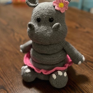 Hippo Stacking Toy Crochet Pattern Amigurumi Safari Animal - Etsy