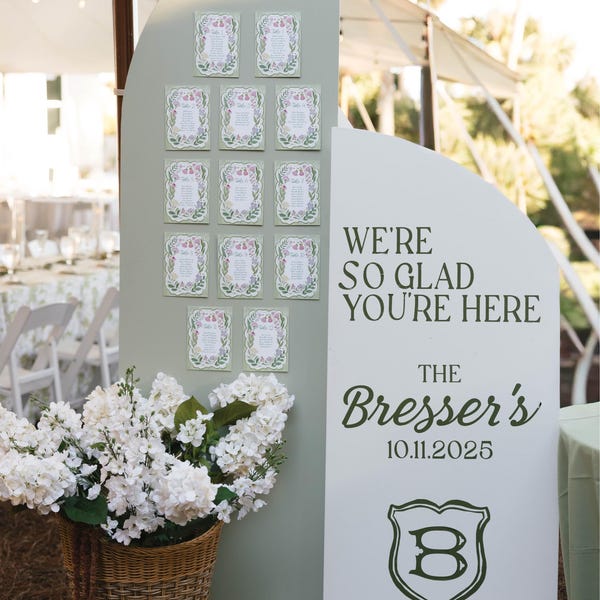Sage Green Welcome Sign Template, Elegant Classic Wedding Sign ...