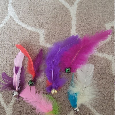 FEATHER BELL Cat Toys Jingle Bell W/feather Cats Love - Etsy