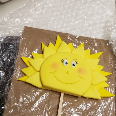 Fondant Sun Cake Topper, You Are My Sunshine Cake Decorations, Handmade ...