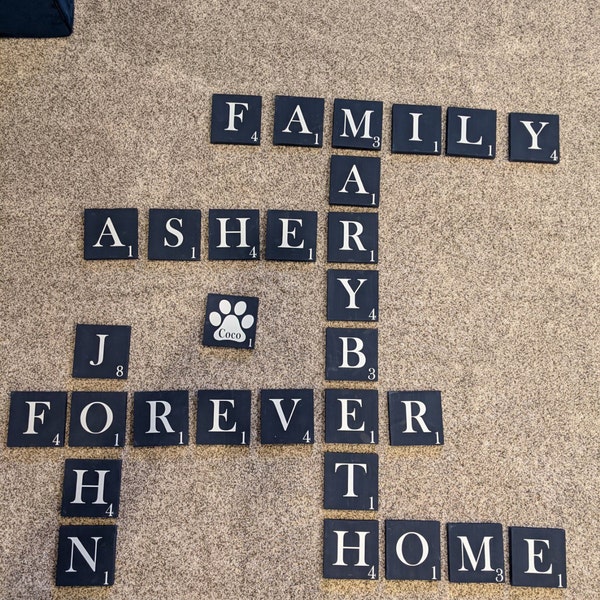 Personalized Paw Print Scrabble, Paw Print Sign, Paw Print Name, Dog ...