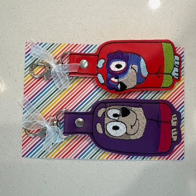 Set of Two Bluey Inspired Fan Made Backpack Charms. Grannie Janet and ...
