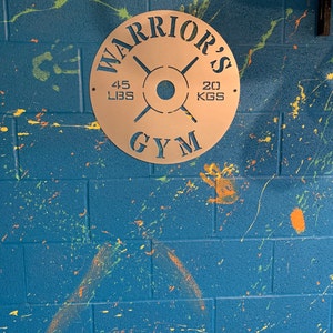 Gym Weight Plate Monogram, Personalized Home Gym Sign, Custom Metal ...