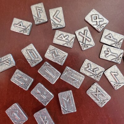 Pewter Metal Rune Set 24pc Elder Futhark - Etsy