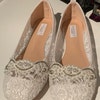White Crochet Lace Round Toe Flats With SMALL PEARLS APPLIQUE - Women ...