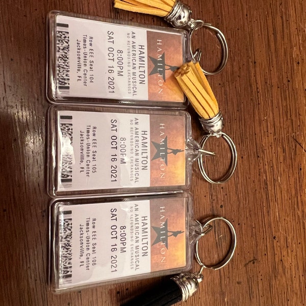 Hamilton Broadway Musical Ticket Keychain - Etsy