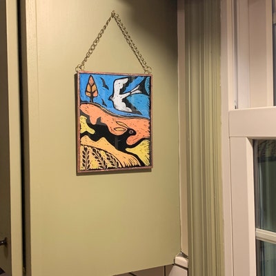 FOX GLASS SUNCATCHER. 5 X 5. Stained Glas Fox. Fox Gift. Handmade in ...