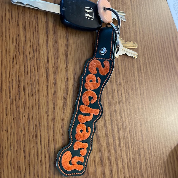 Keychain Personalized Customized Handmade Embroidered, Luggage or ...