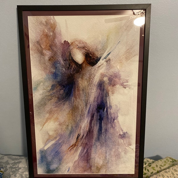 Angel Art Print Religious Painting Abstract Angel Wall Art Guardian ...