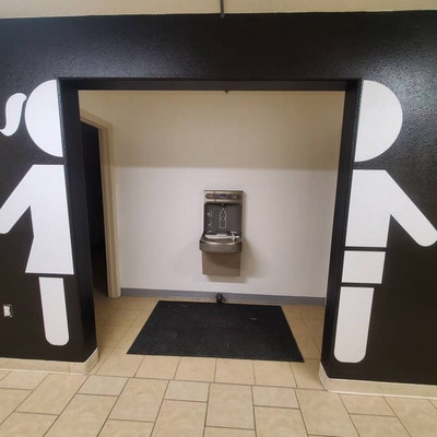 Large Boy & Girl Restroom Wall Decal Signs for Schools, Classrooms ...