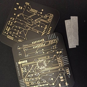 The Original: Set of 2 Coasters in Pcb-design With Gold - Etsy