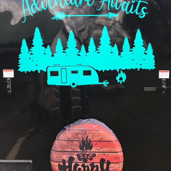 Adventure Awaits RV Decal: Personalized Camper Last Name Vinyl - Etsy