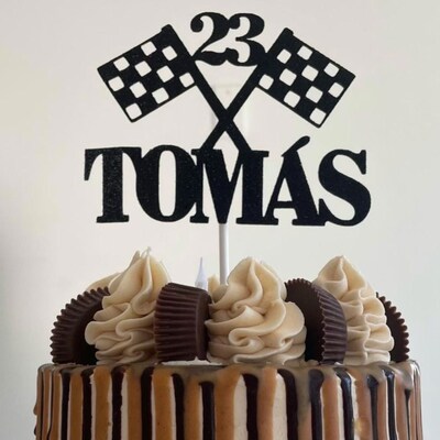 Custom Racing Flags Cake Topper, Car Party Decor, Two Fast Cake Topper, Racecar Birthday Cake ...