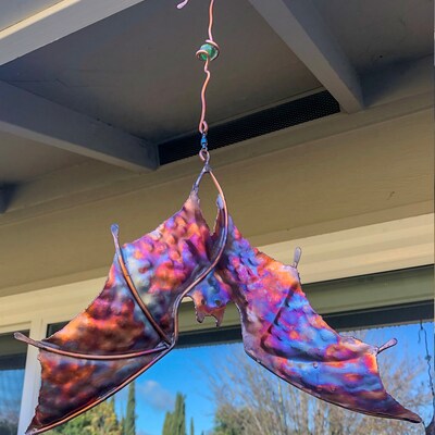 Bat Wind Catcher Bat Wind Spinner Bat Mobile Copper Bat - Etsy