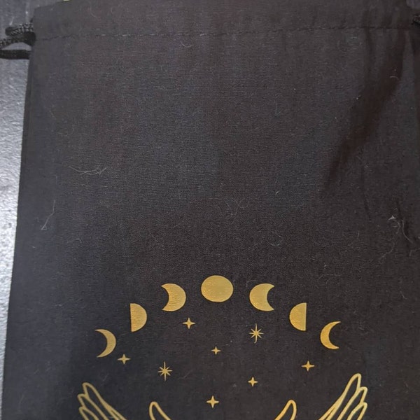 Moon Witch Drawstring Pouch Bag for Tarot Cards, Crystals, Witchy ...