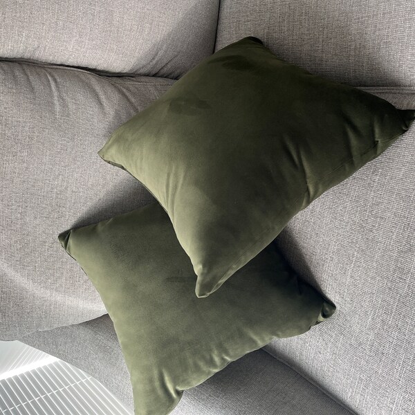Moss Green Velvet Cushion Cover Elegant Green Velvet Pillow Decorative Luxury Vellvet Pillow
