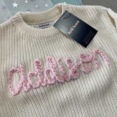 Custom Name Boy Sweater, Personalized Name Sweater, Hand Embroidered ...