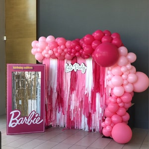 Pretty in Pink Party Fringe Backdrop Pink Photo Backdrop Pink Party ...