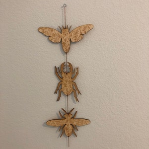 Insect Garland, Bug Wall Hanging, Wooden Insect Home Decor, Insect ...
