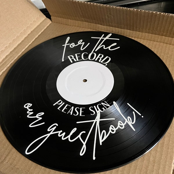 For the Record, Please Sign Our Guestbook! | Record Guestbook Sign ...