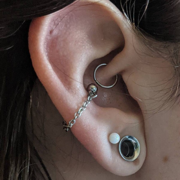 16g Conch Chain Earring, Conch Hoop Earring, Helix Earring, Ear ...