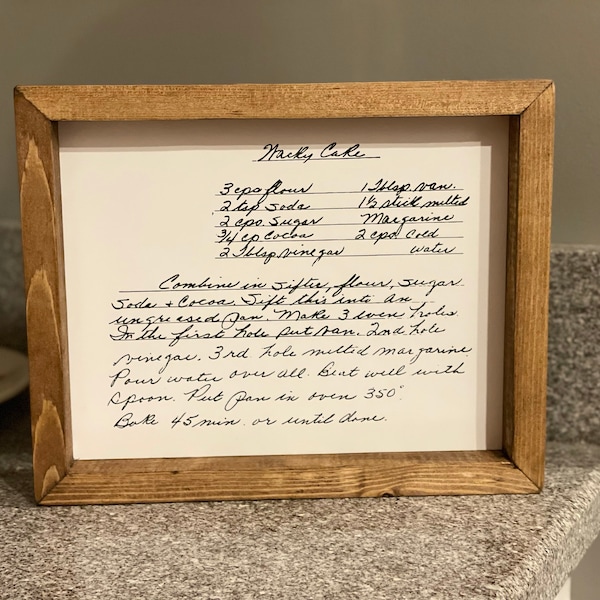 Custom Wood Framed Printed Family Recipe Kitchen Sign - Etsy