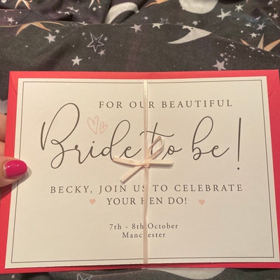 Personalised Bride Hen Do Invite. Bride to Be Hen Party Invitation ...