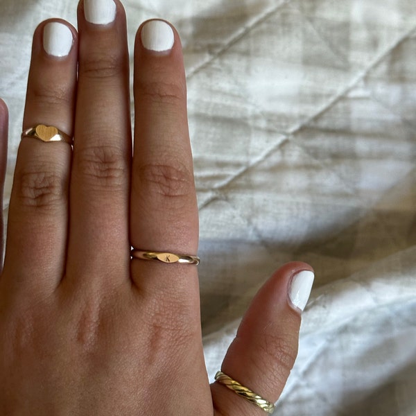 Pinky Initial Ring, Personalized Signet Ring, Custom Pinky Ring, Gold ...