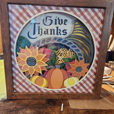 3D CORNUCOPIA Svg THANKSGIVING Shadow Box Svg for Cricut for Silhouette ...