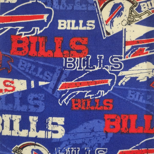 NFL BUFFALO BILLS Vintage Retro Print #2 Football 100% Cotton Fabric ...