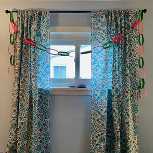 SET OF TWO Block Printed Curtains Bohemian Curtains Boho | Etsy