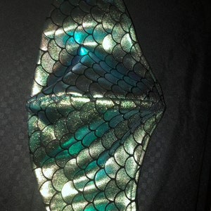 Mermaid Face Mask 16 Colors Hologram Spandex Outside and Cotton Spandex ...