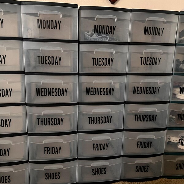 Days of the Week Label Set (decals Only) - Etsy