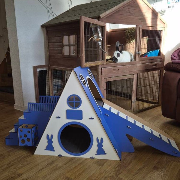 Bungalow Rabbit House,indoor Rabbit Castle, Rabbit Furniture, Extra ...