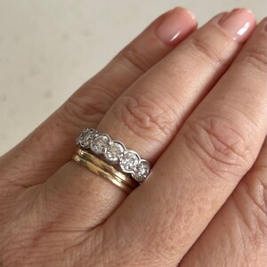 East to West Bar Set Wedding Ring 1.27 CT Cyan Blue Color - Etsy