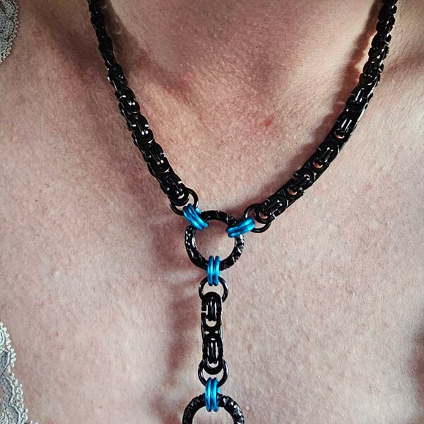 Midnight Purple Passion Discreet Day Collar and Drop Chain W/black ...