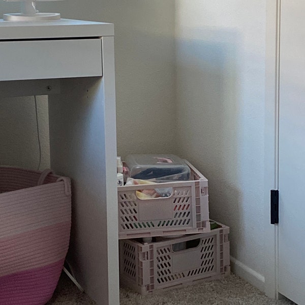 LARGE Pastel Color Plastic Storage Crate | Set of 3 | Foldable ...