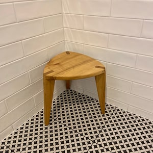 Acacia Stool Three-legged Bathroom Stool Chair Shower Stool Shower ...