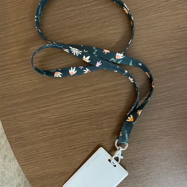 Fall Fabric Lanyards- Fall Lanyards- Floral Harvest Lanyard- Pumpkin ...